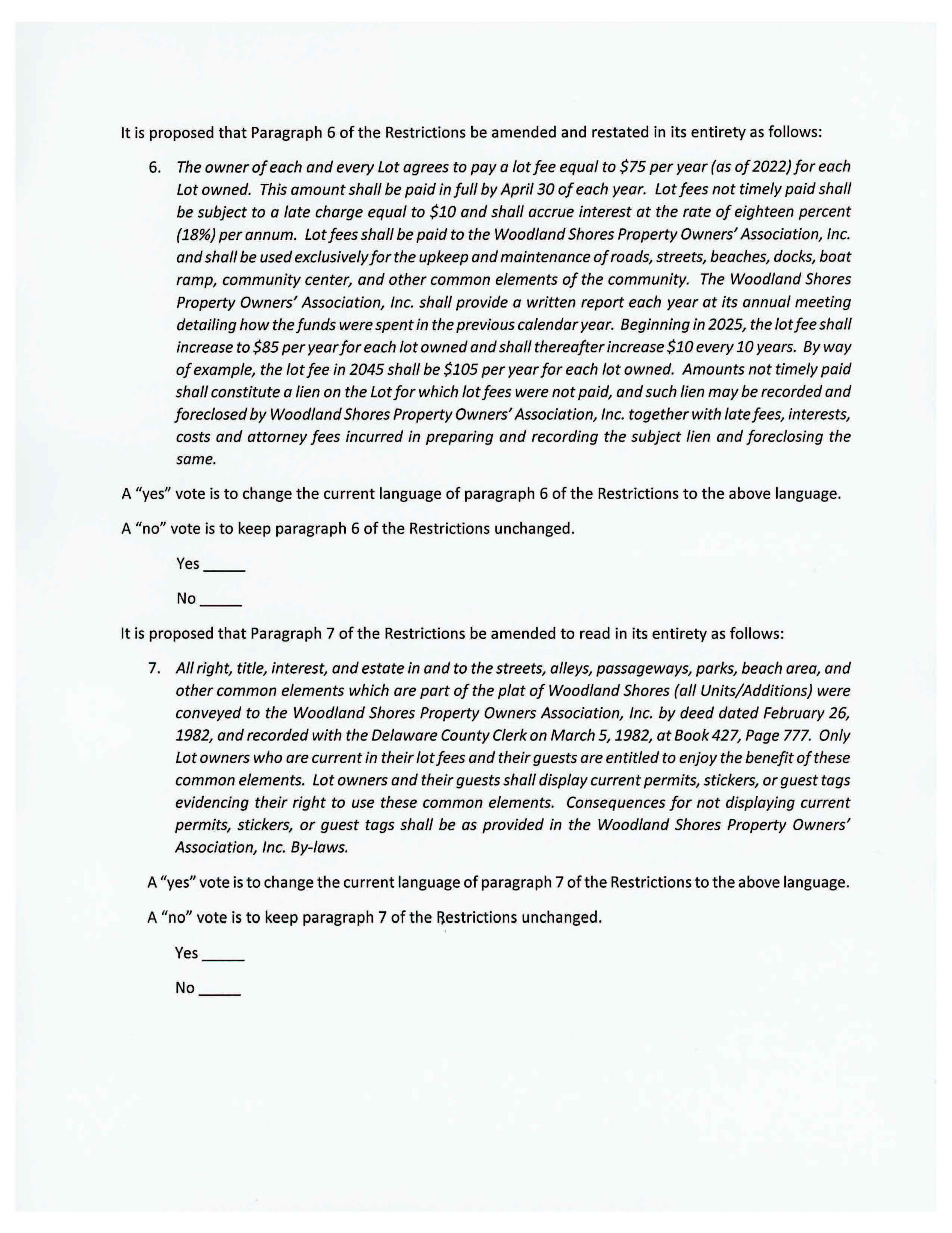 Covenants and Restrictions - Woodland Shores Oklahoma